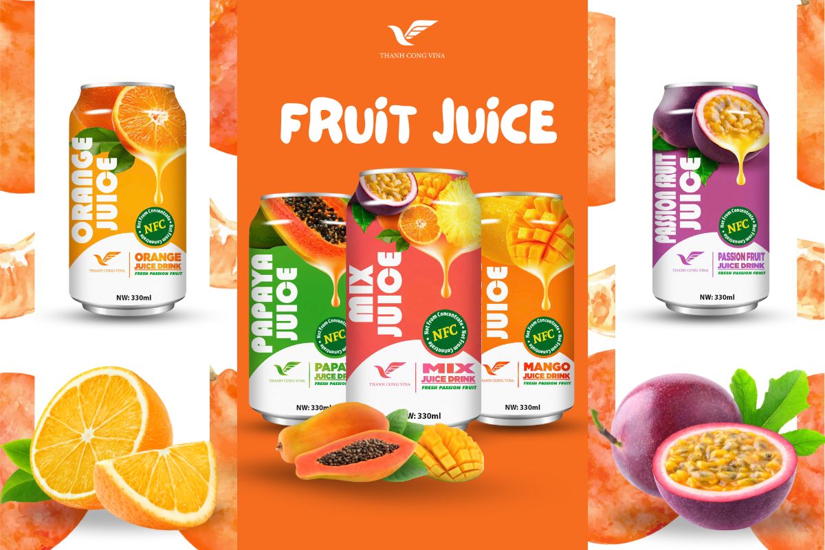 330ml TCVN Mixed Fruit Juice Drink - Thanh Cong Vina