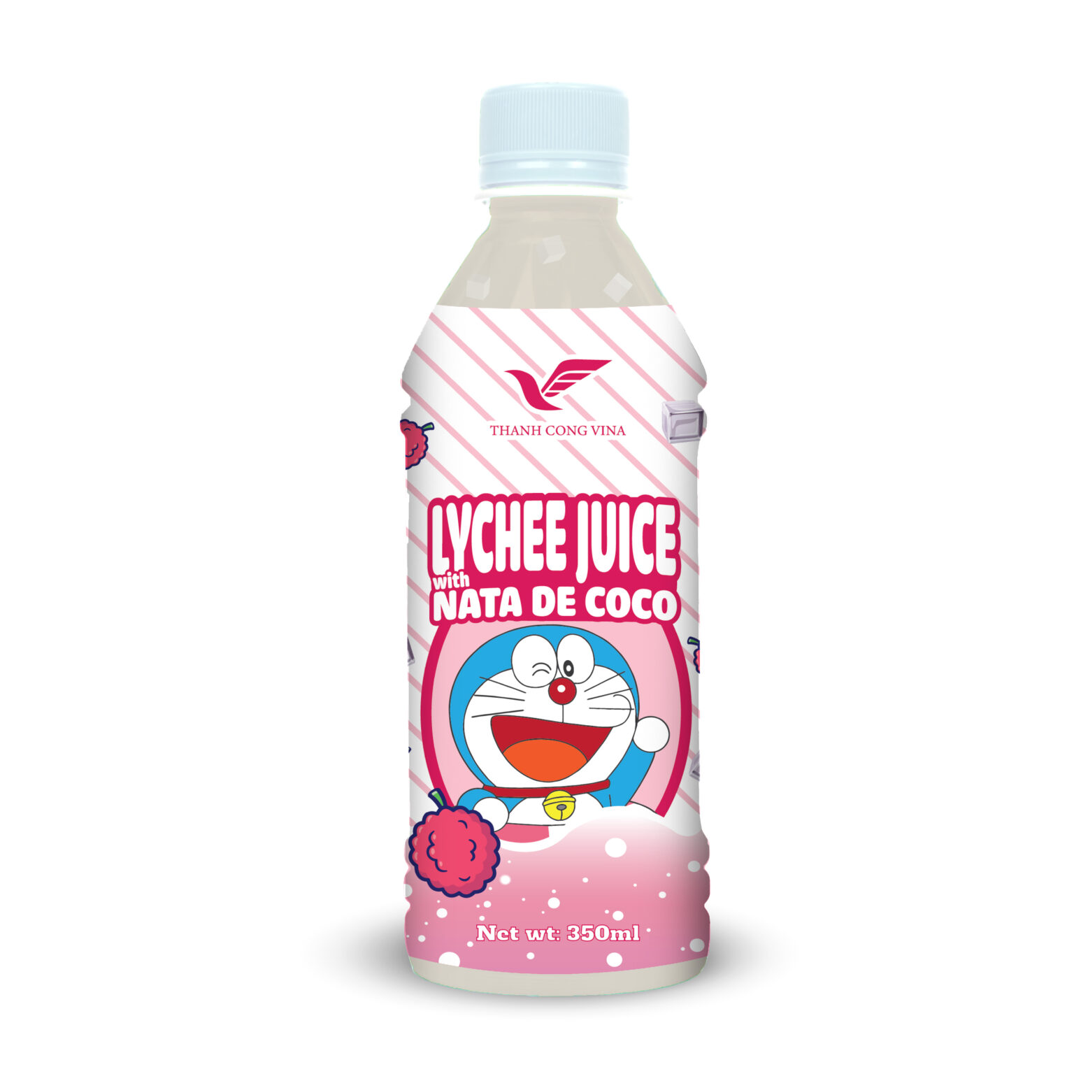 350ml TCVN Bet Bottle Lychee Juice With Nata De Coco - Thanh Cong Vina
