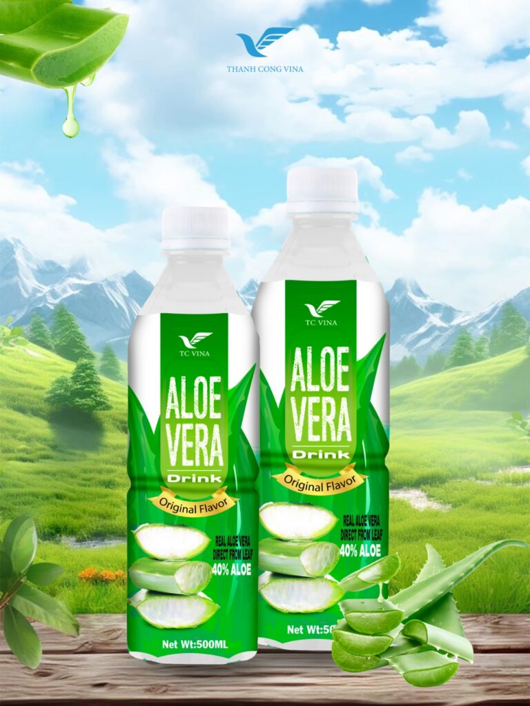 500ml TCVN Bottle Aloe Vera Pulp Juice Orginal - Thanh Cong Vina
