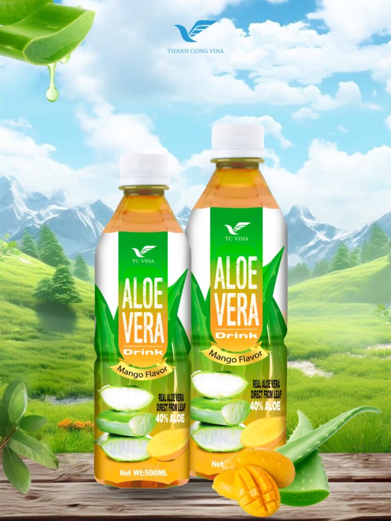 500ml TCVN Bottle Aloe Vera Pulp Juice With Mango Flavor - Thanh Cong Vina