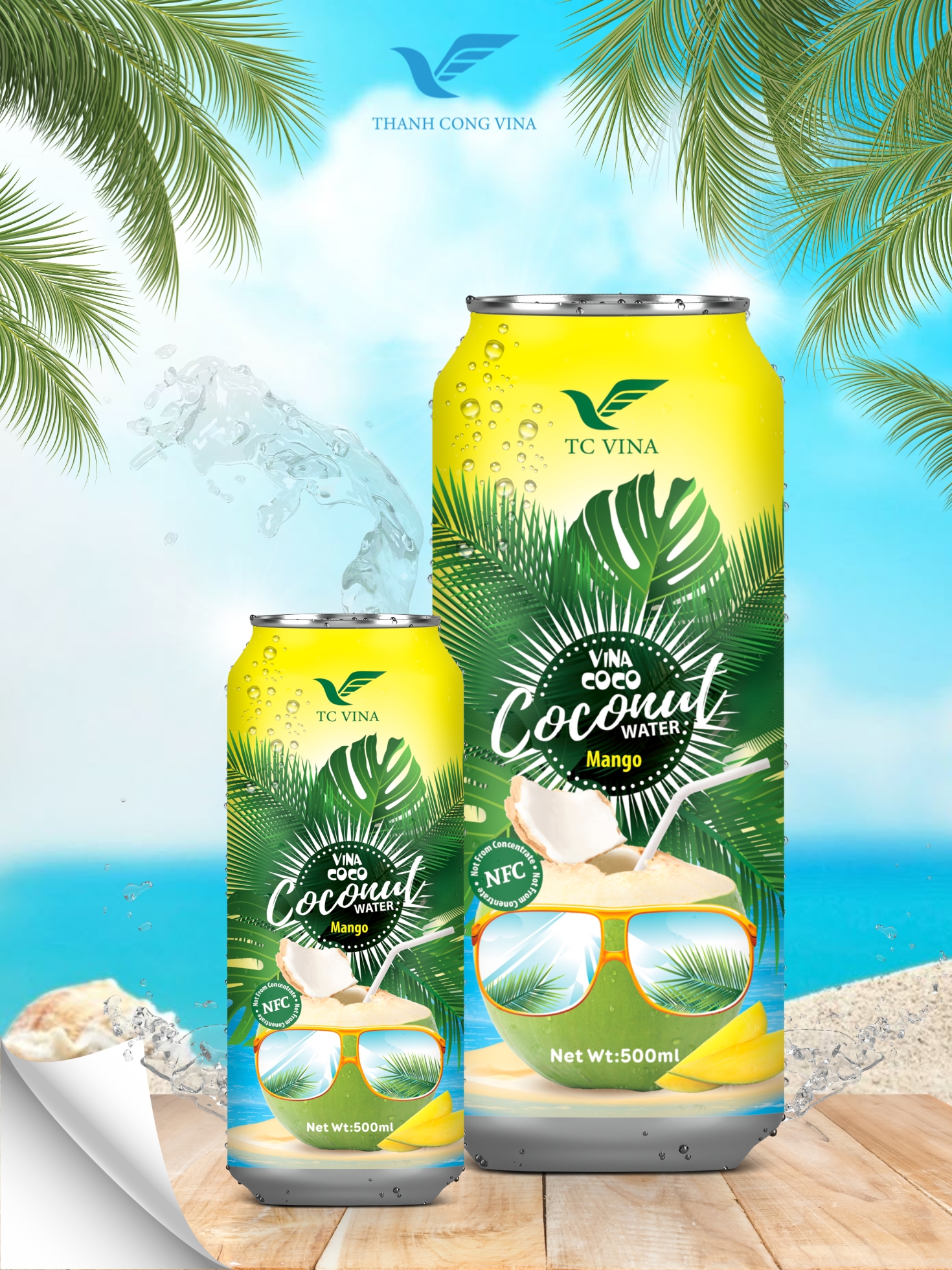 500ml TCVN Canned Coconut Water With Mango Flavor - Thanh Cong Vina