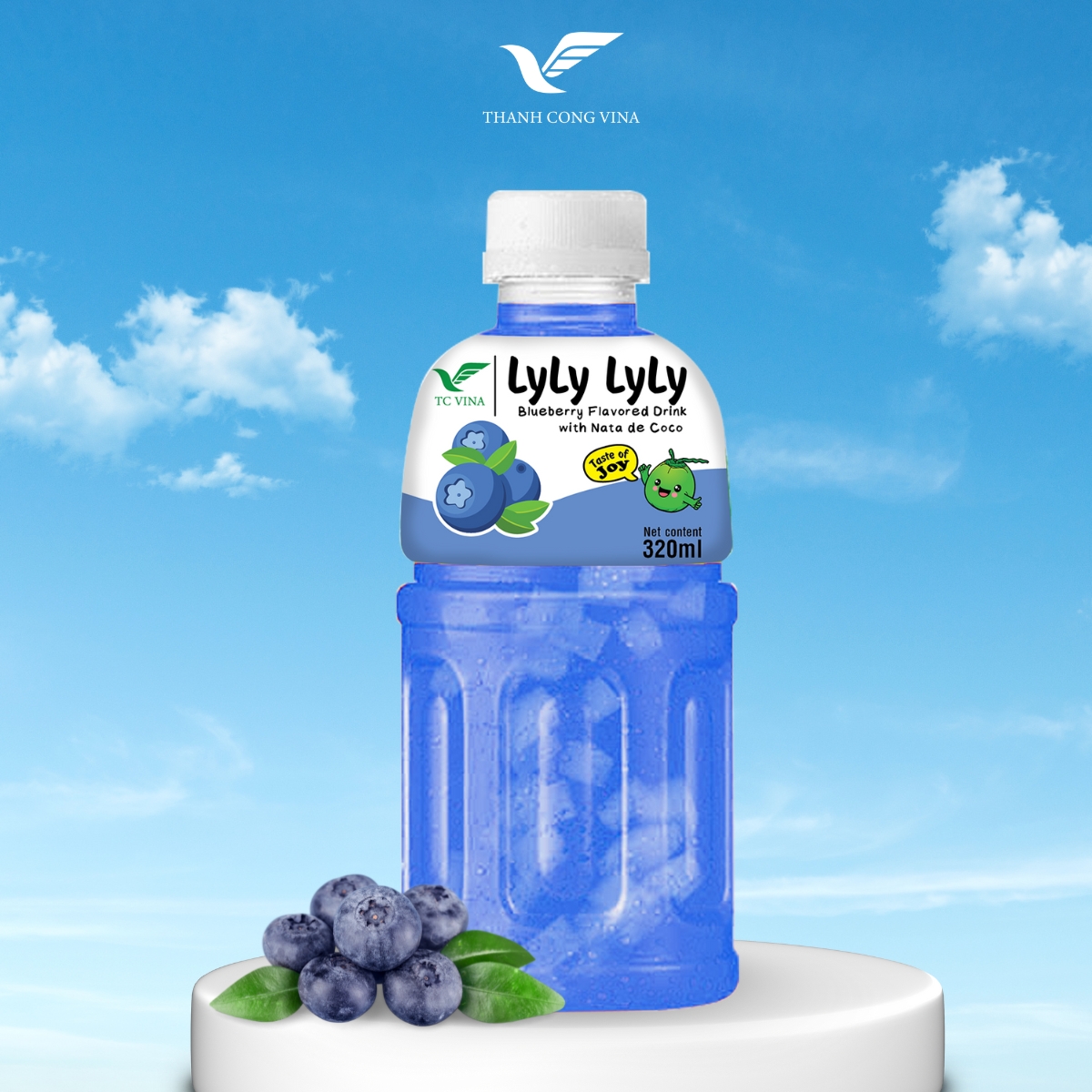 320ml TCVN Pet Bottle Nata De Coco Blueberry Juice - Thanh Cong Vina