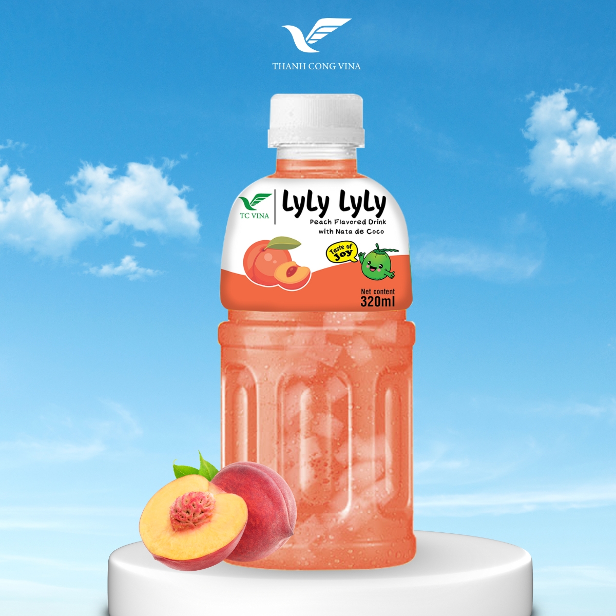320ml TCVN Pet Bottle Nata De Coco Peach Juice - Thanh Cong Vina
