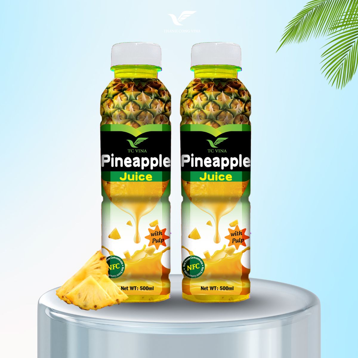 500ml TCVN Pet Bottle Pineapple Juice with Pulp NFC - Thanh Cong Vina